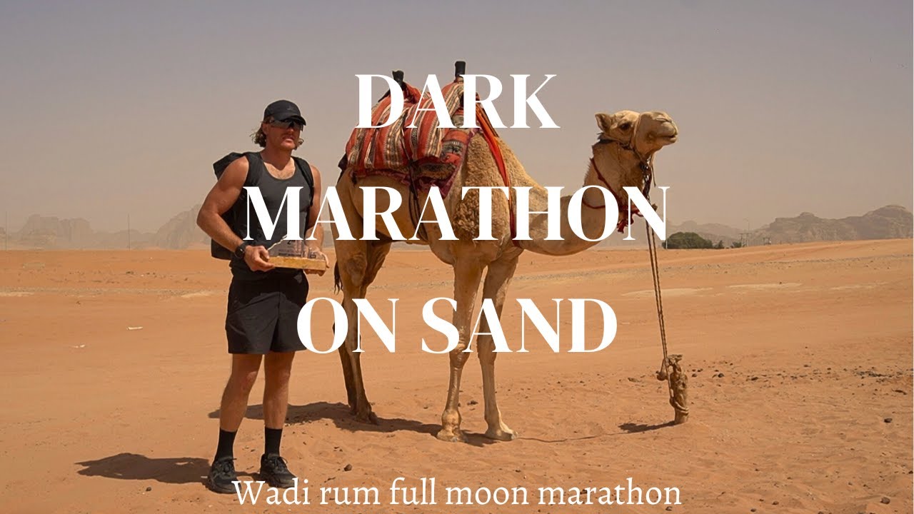 Running a marathon in the sand under moonlight - YouTube