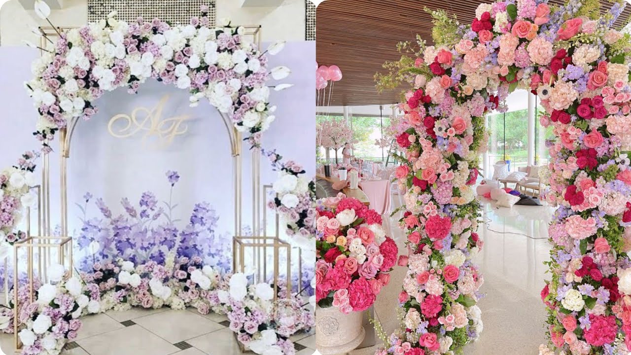 DIY Flower backdrop ideas|| Flower decoration for weddings and ...