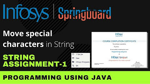 Programming using java Infosys springboard answers - YouTube