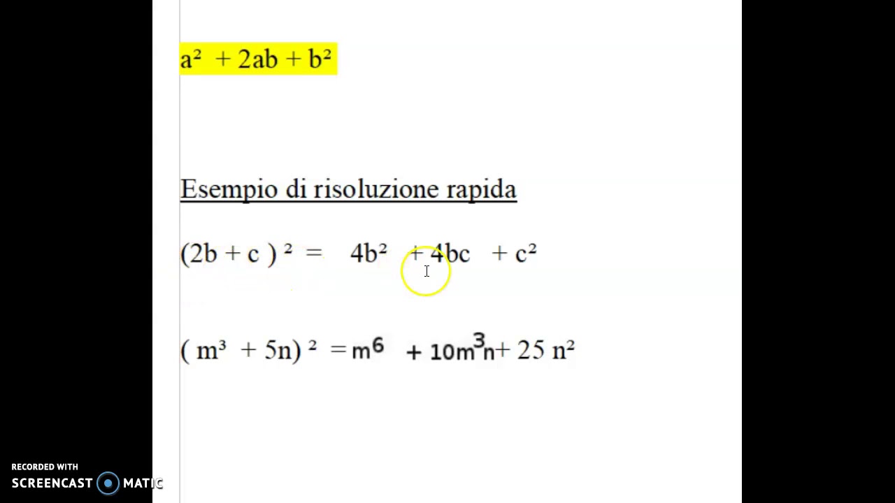 Algebra ripasso prodotti notevoli - YouTube