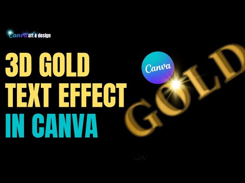 Canva tutorial for beginners | 3D GOLD TEXT EFFECT | how to create golden letter - YouTube