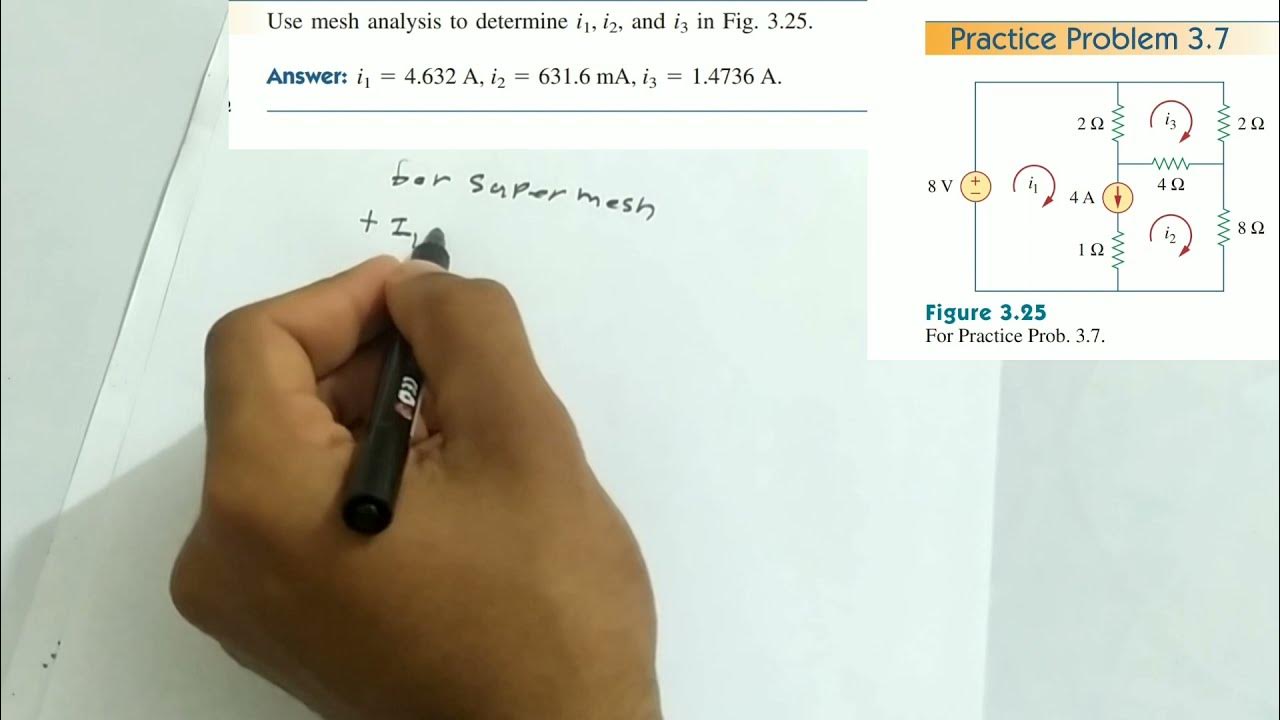 شرح نظرية ميش Mesh(Maxwell Loop Current) analysis 8-part 3 - YouTube