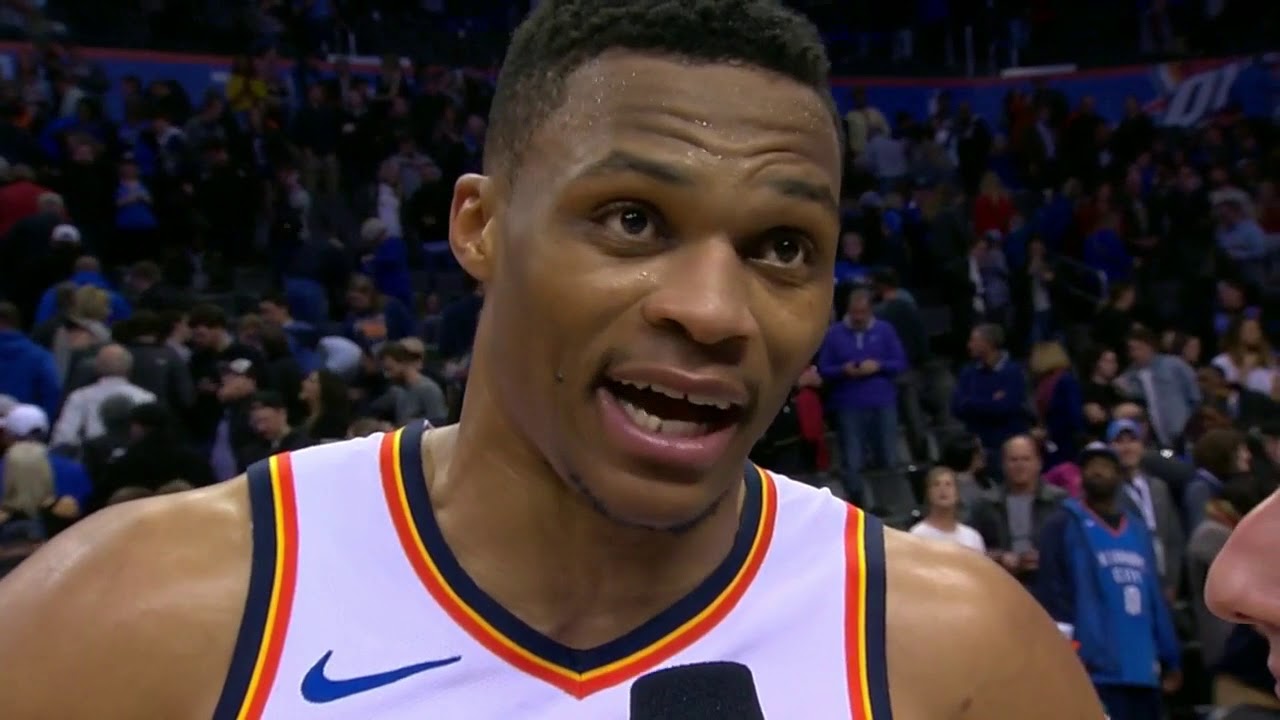 Russell westbrook postgame interview | Thunder vs Hawks - YouTube