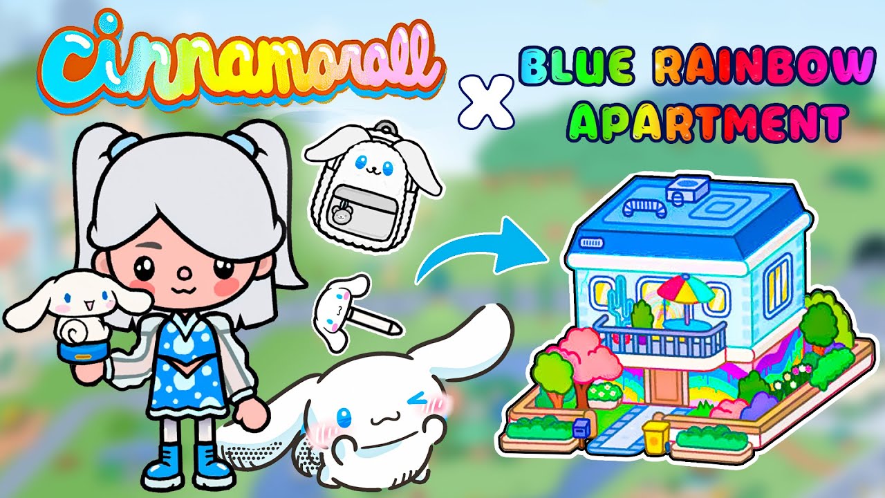 Updated Blue Rainbow Apartment for Cinnamoroll 😍 Toca Boca House Ideas ...