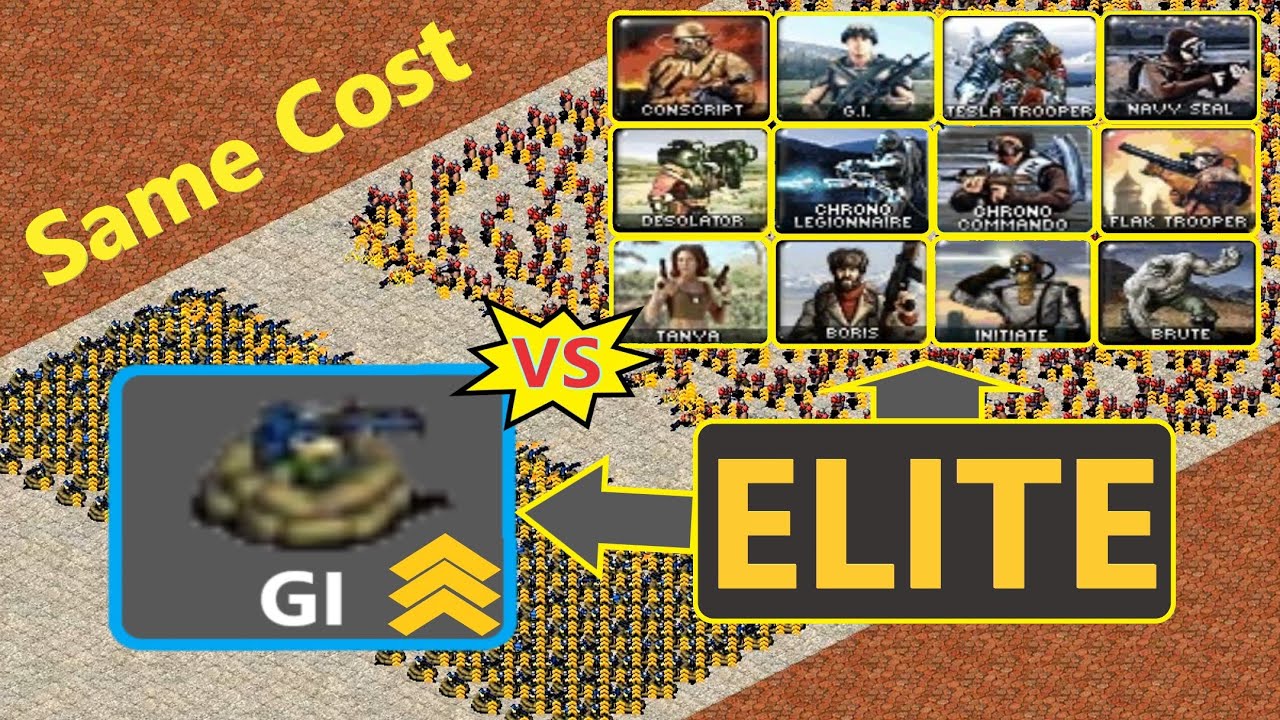Elite Gi's vs Elite All Game Infantry - Red Alert 2 - YouTube