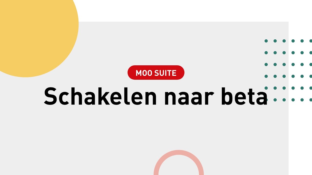 MOO Suite - Hoe kan ik schakelen naar het nieuwe startportaal - YouTube
