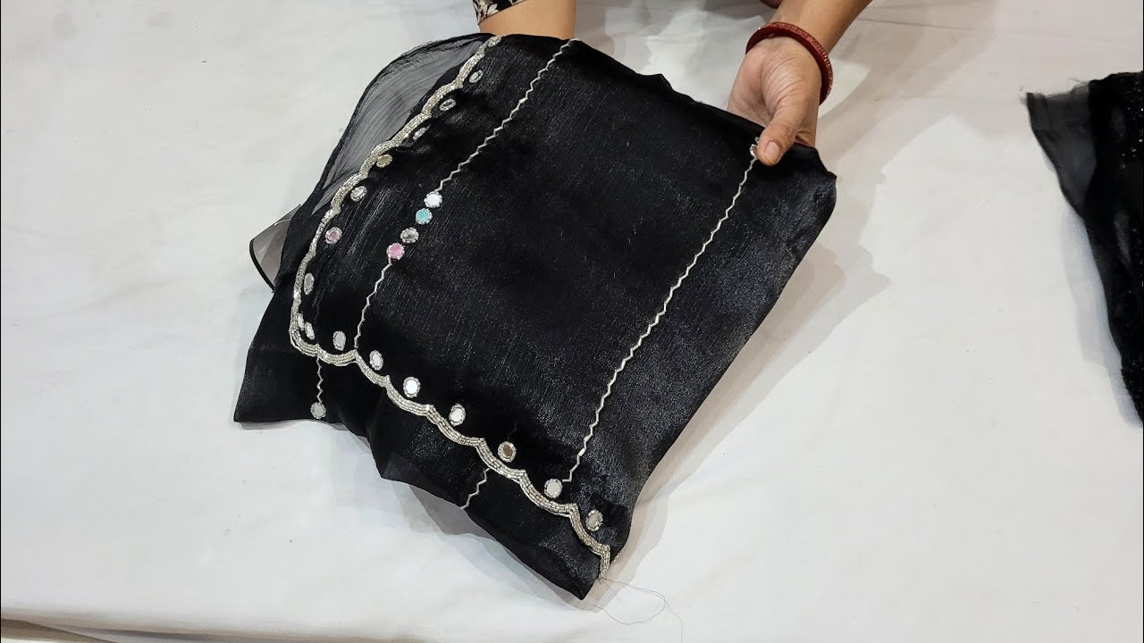 Z black saree or new design jimmichu handwork saree 🌹 shipping free 🌹 ...
