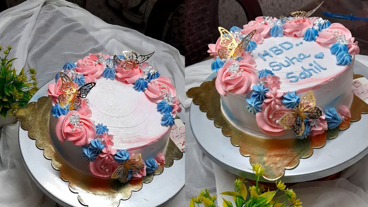 Cake Decoration/Birthday Cake decoration/Vanilla Cake/Birthday Cake/Simple And Easy Cake ...