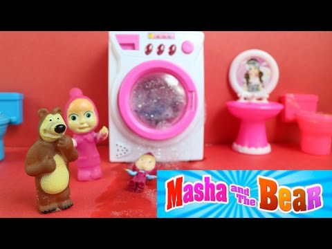 Maşa ve Koca Ayı Çamaşır Yıkıyorlar Oyuncak Çamaşır Makinesi - Maşa Türkçe Çizgi Film