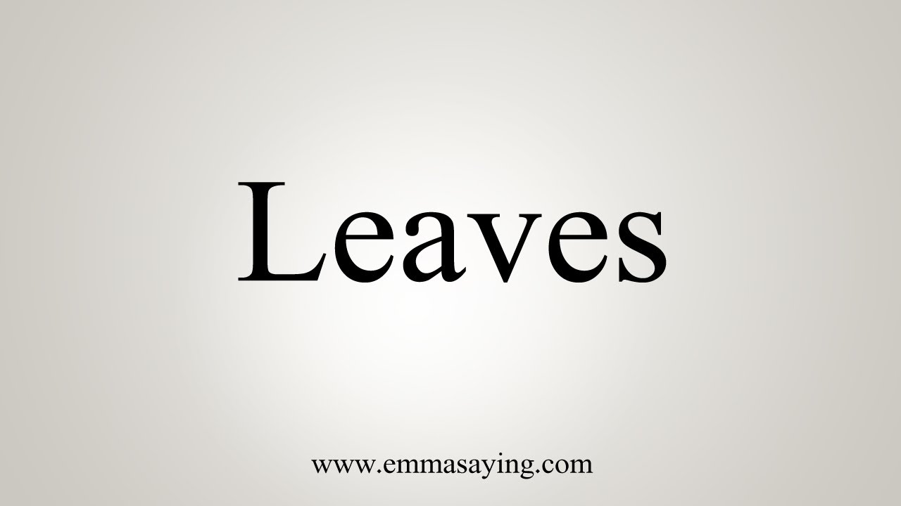 How To Say Leaves - YouTube