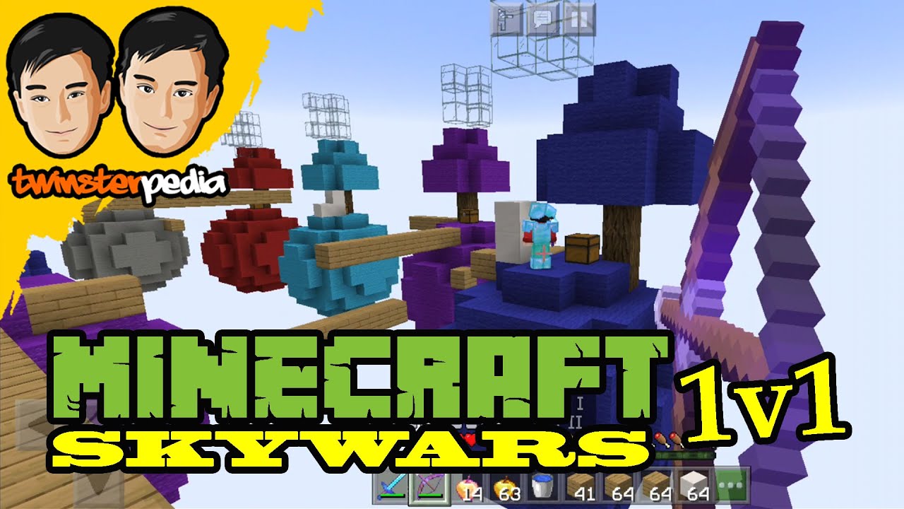 Let's play Minecraft Skywars 1v1 with my brother - YouTube