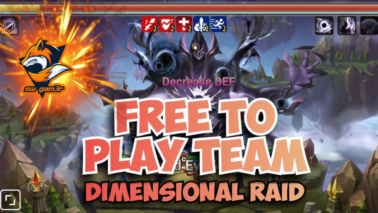 FREE TO PLAY TEAM dimension raid - summoners war - YouTube