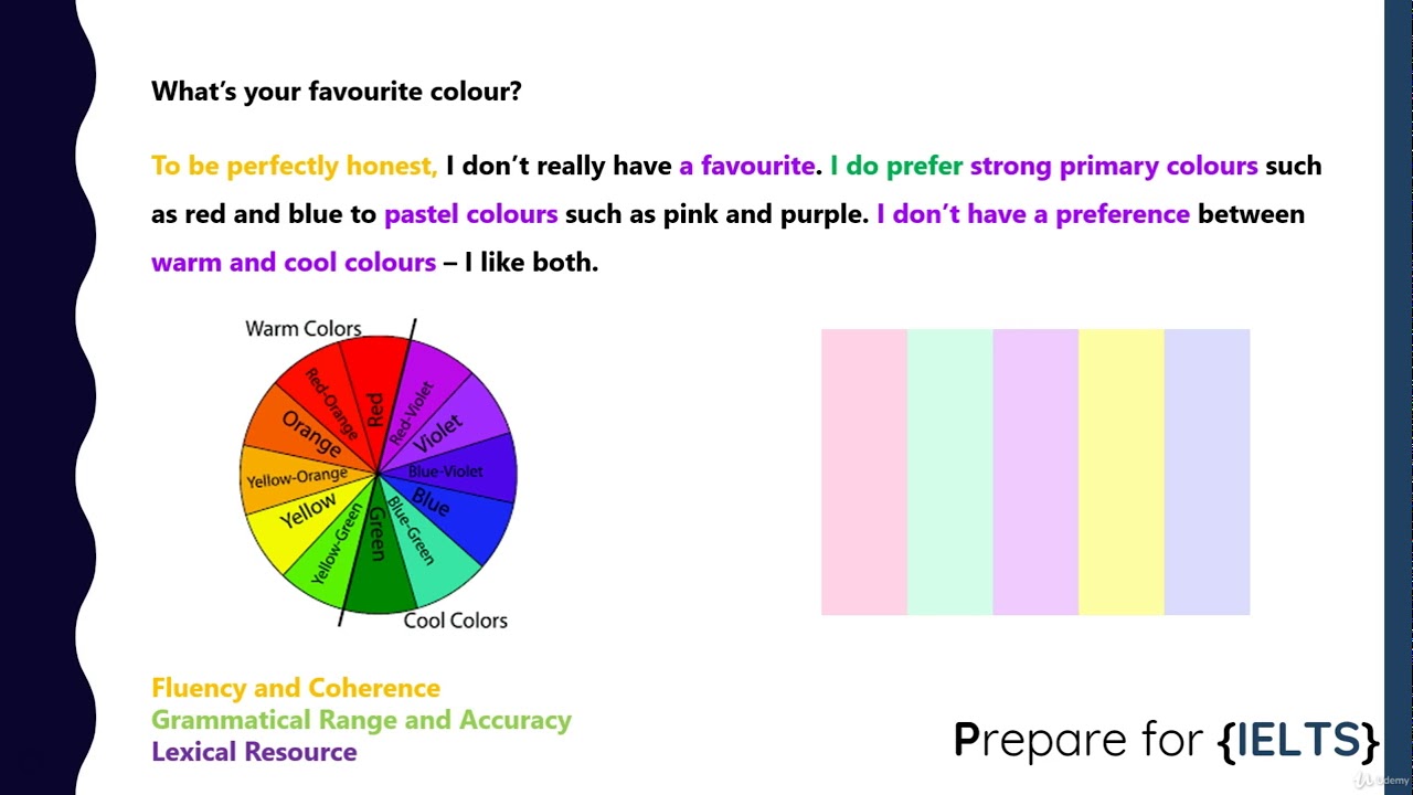 ielts speaking part 1 44 Part 1 Colours - YouTube