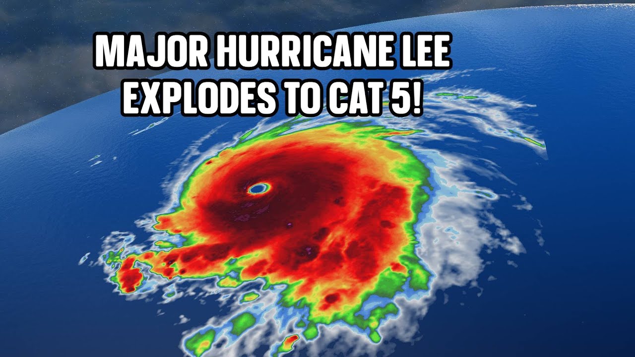 Major Hurricane Lee explodes to Cat 5 - YouTube