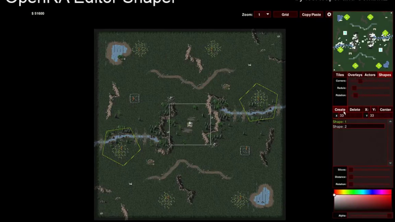 OpenRA Map Editor Shape Utility - YouTube