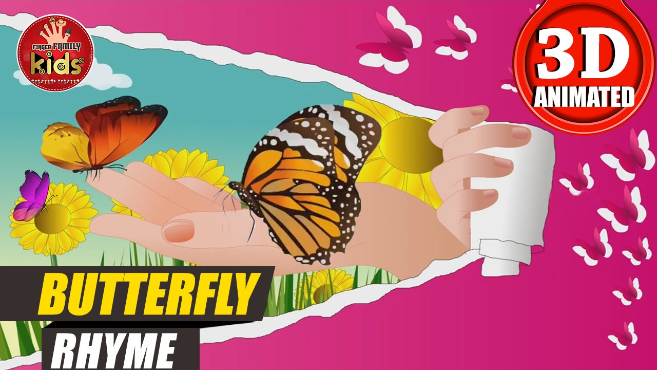 Finger Family 3D Animated Butterfly Rhyme || Nursery Rhymes For Kids ...
