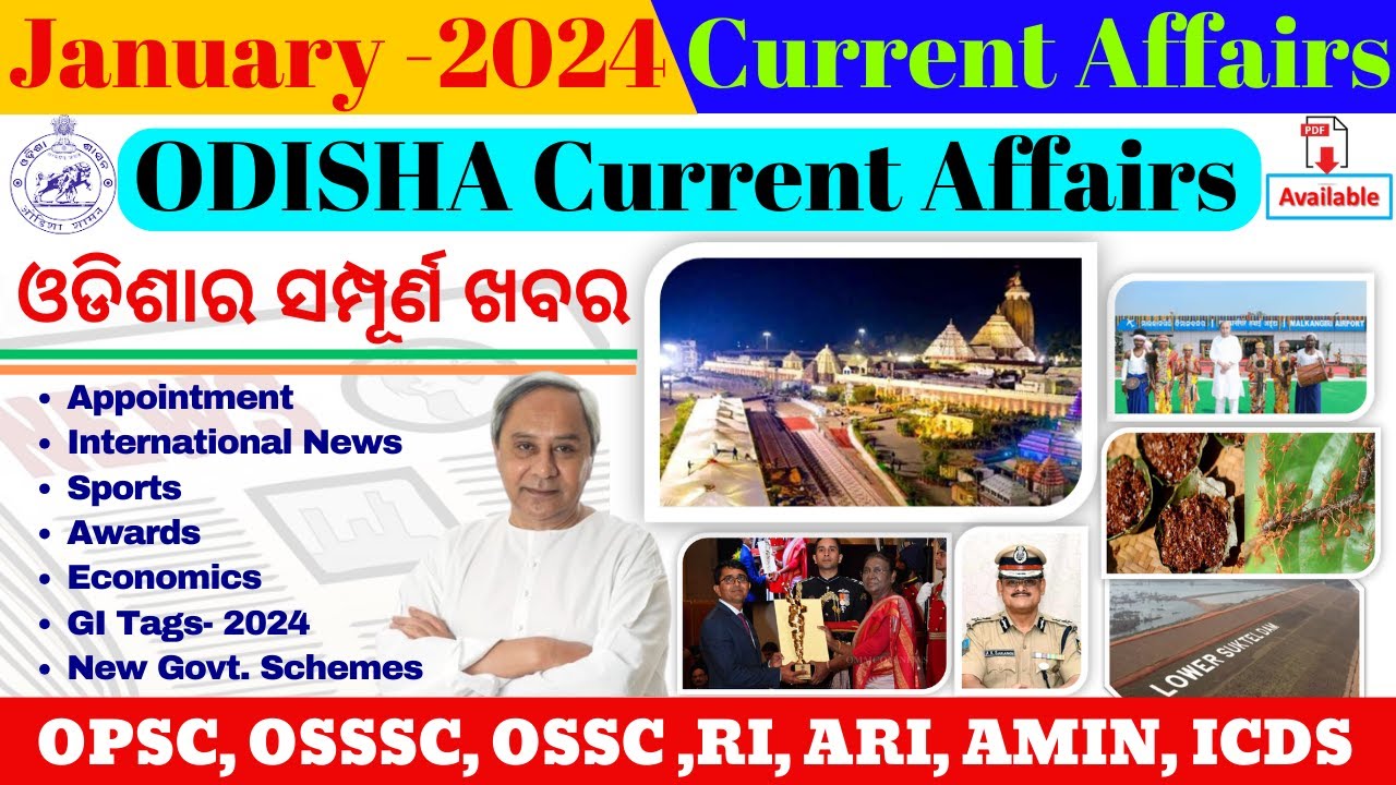 Odisha Current Affairs January 2024 | Monthly Odisha Current Affairs ...
