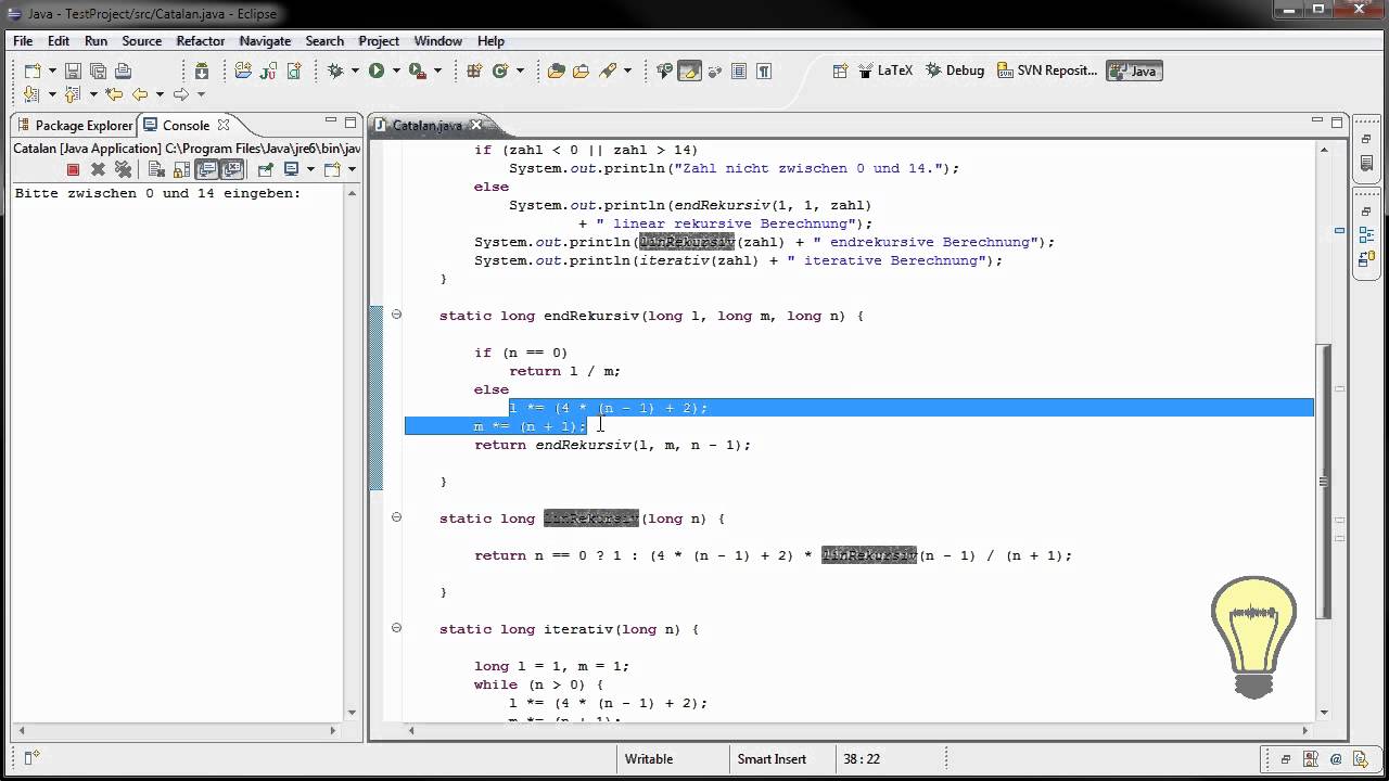 Catalan Zahl - (Java 2-009) - YouTube