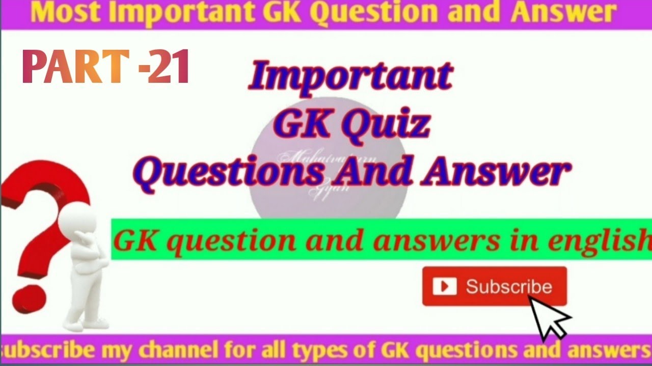GK Part 21 | GK In English | General Knowledge | GK Questions & Answers ...