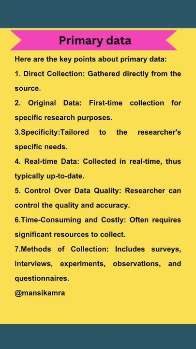 What is Primary Data🤔| Statistics| #commerce #education #statistics # ...