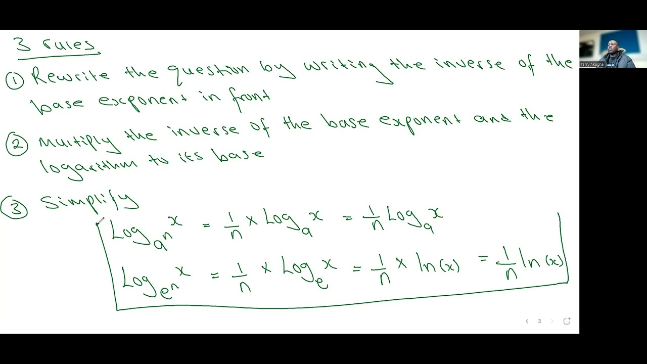 7 of 32 - Law 6 - The Exponential of base law - Logarithm - YouTube