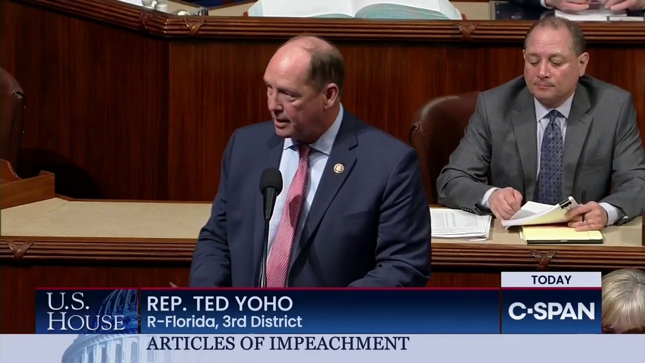Rep. Yoho addresses the House during impeachment debate - YouTube