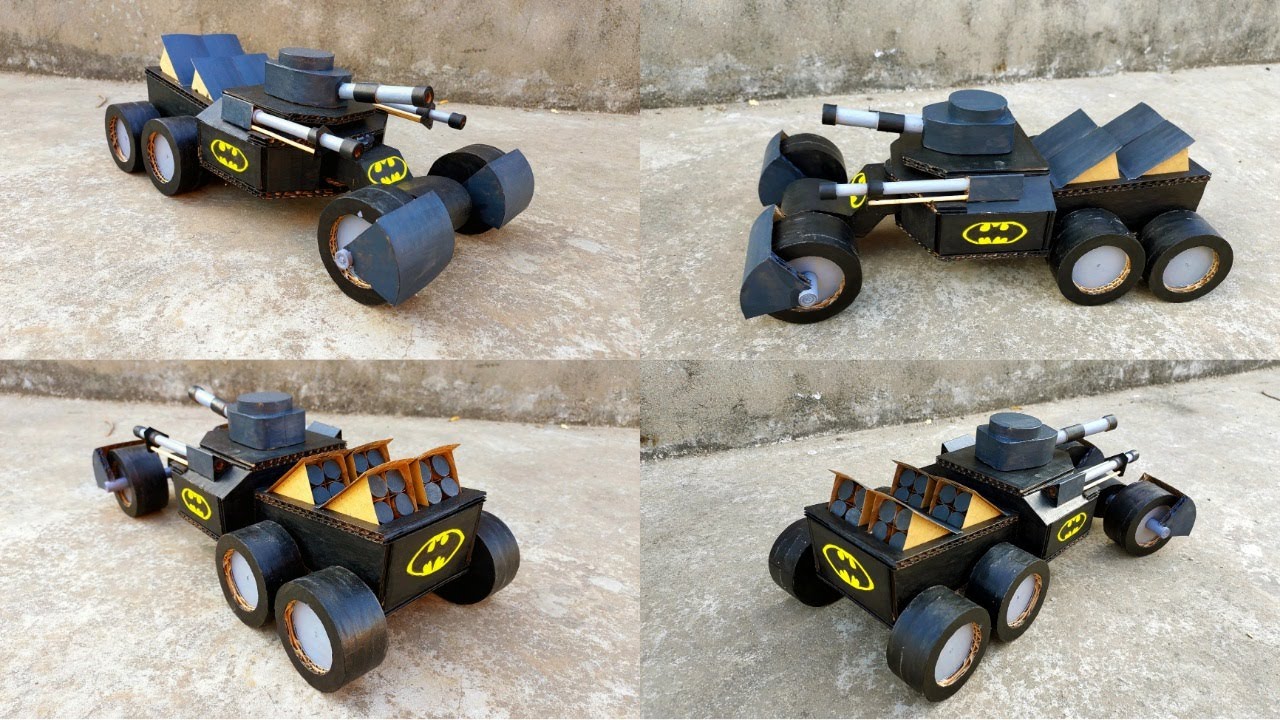batmobile - How to Make batman mini batmobile Tank from Cardboard - YouTube