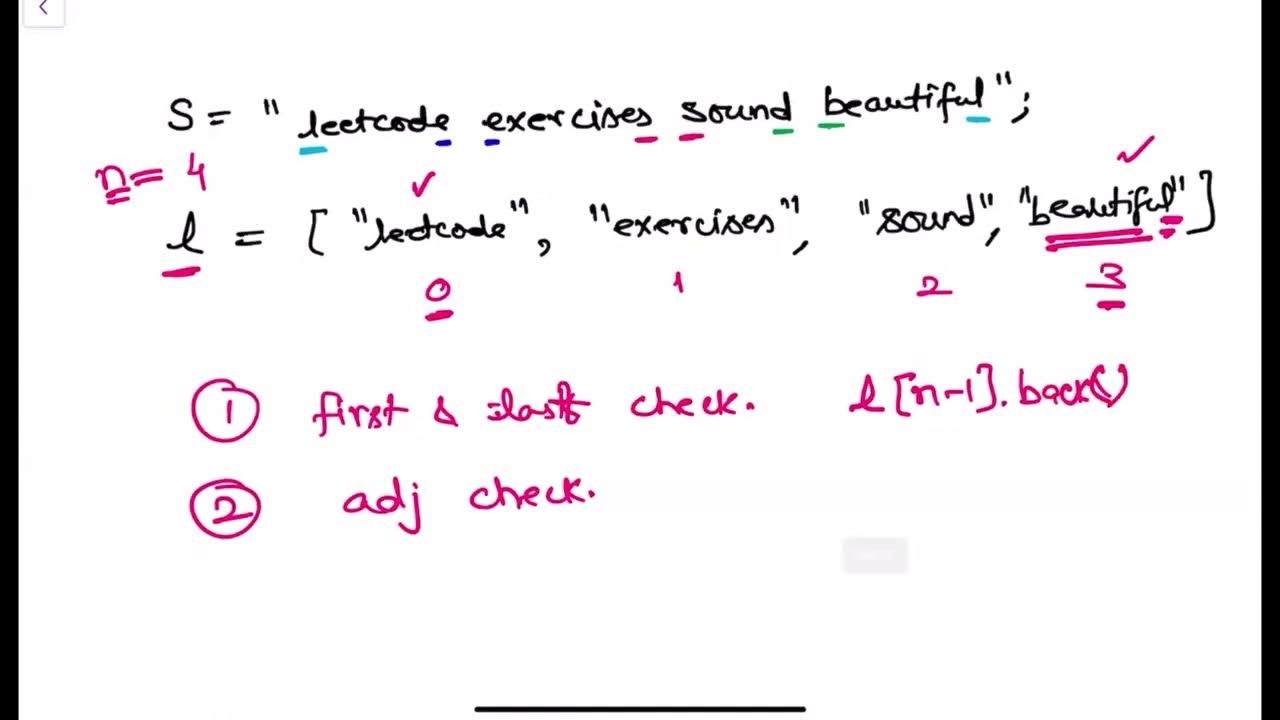 Leetcode Weekly 322 2490 Circular Sentence Youtube