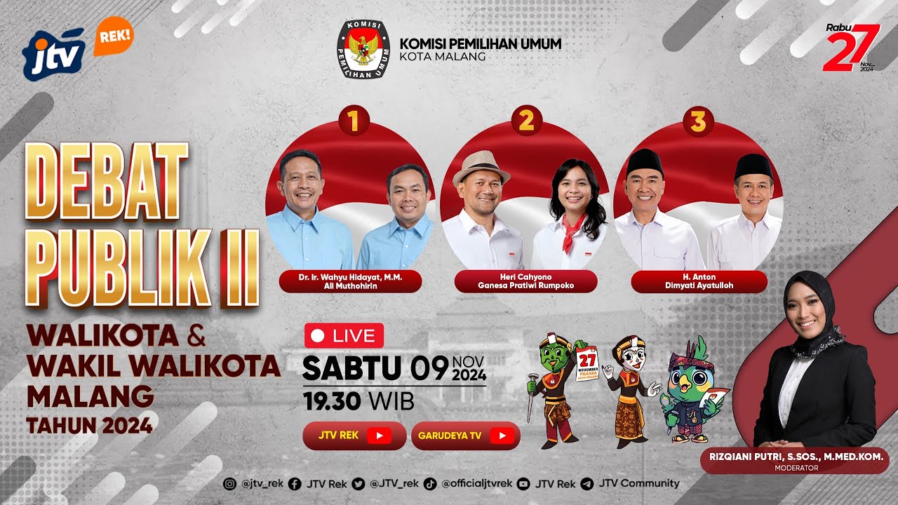 DEBAT PUBLIK KEDUA PEMILIHAN WALIKOTA & WAKIL WALIKOTA MALANG TAHUN ...