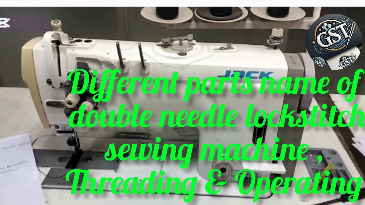 How to Double Needle Sewing Machine Operating, Threading, Parts Name ...