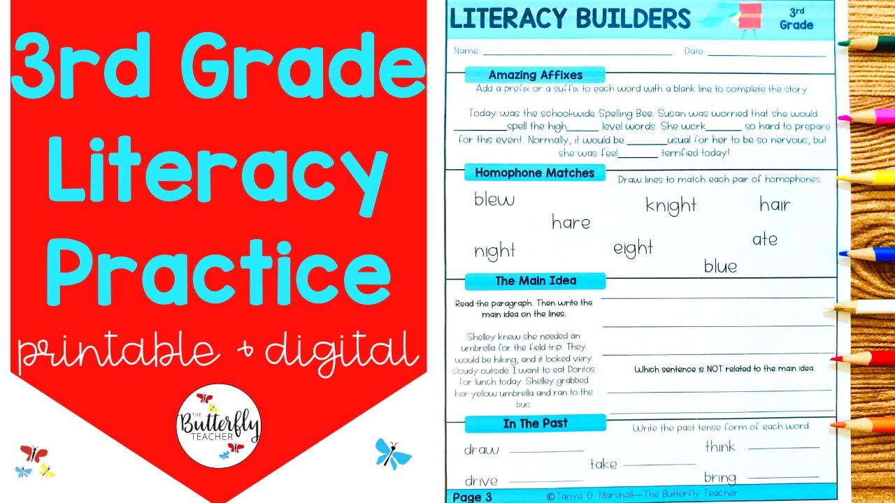 3rd Grade Spiraled Literacy Practice - YouTube