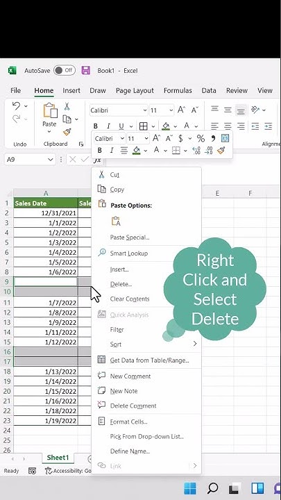 #Shorts Easy way to Delete Multiple Blank Rows at once in Excel - YouTube