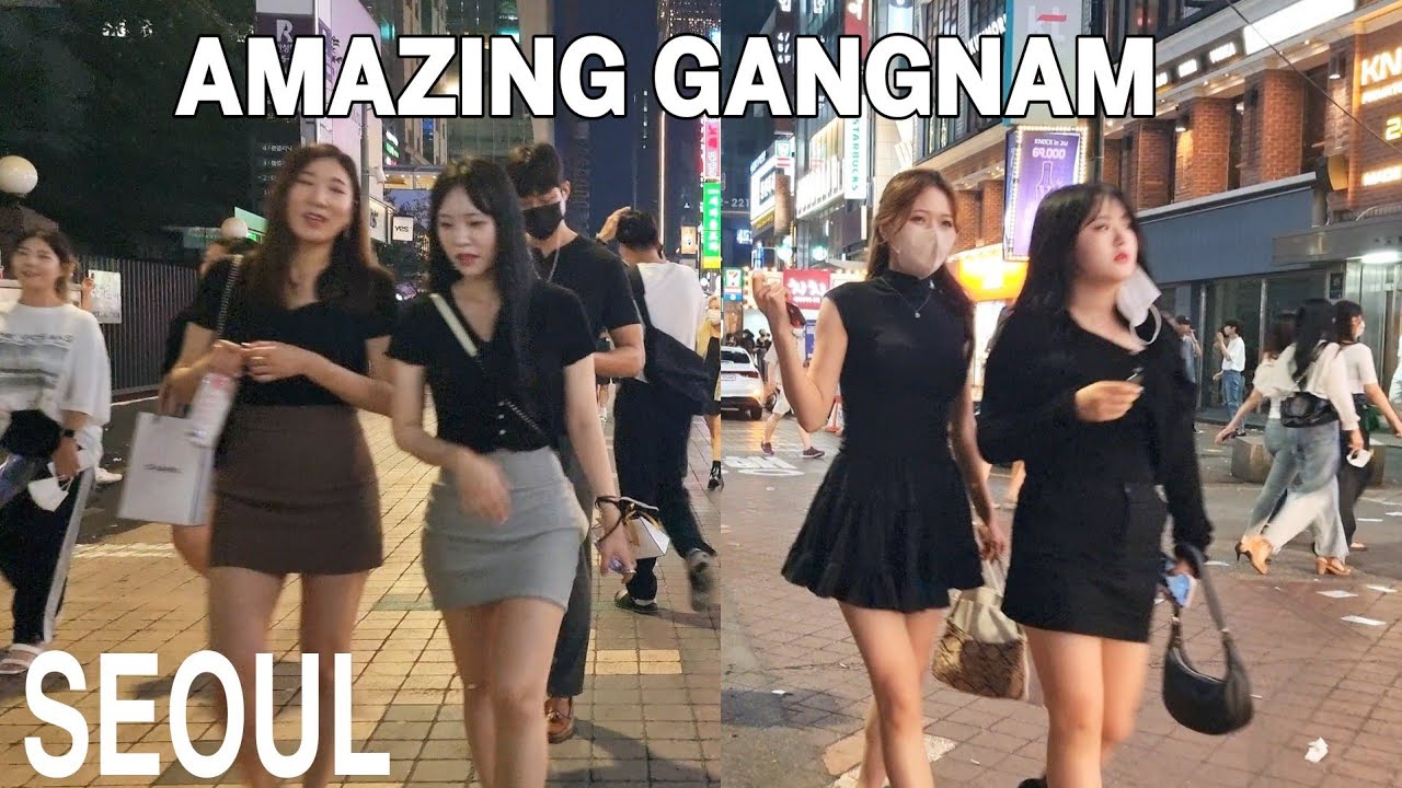[4K] Seoul gangnam night walk-Amazing summer Walk in gangnam street ...