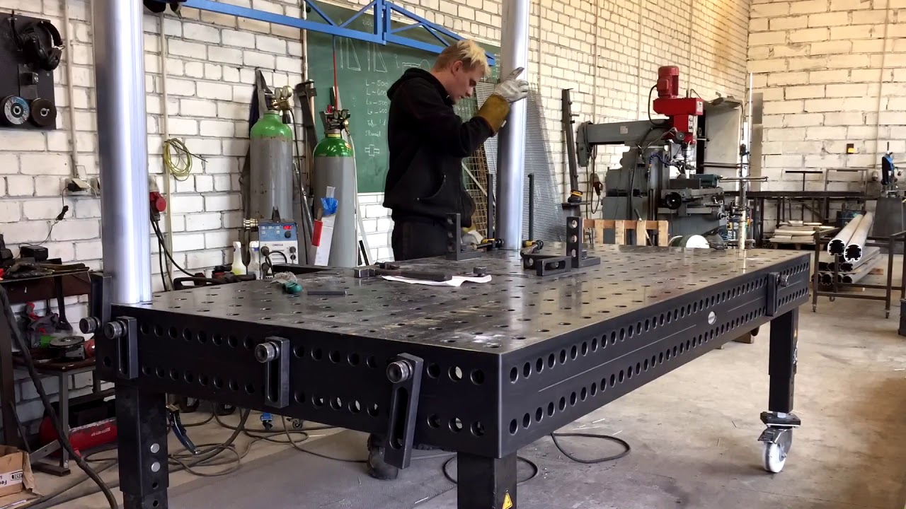 Welding aluminum football goals - YouTube