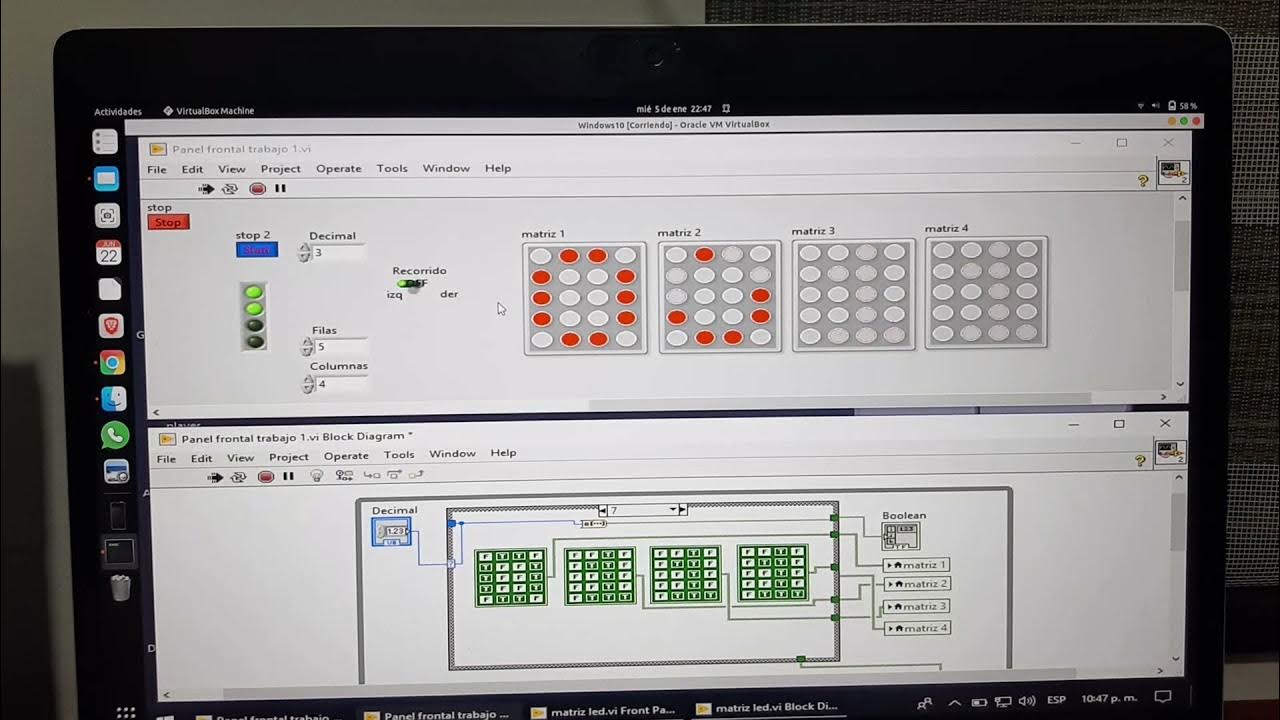 VI labview matrices LED - YouTube