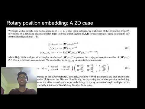 RoFormer: Enhanced Transformer with Rotary Embedding Presentation + Code Implementation - YouTube