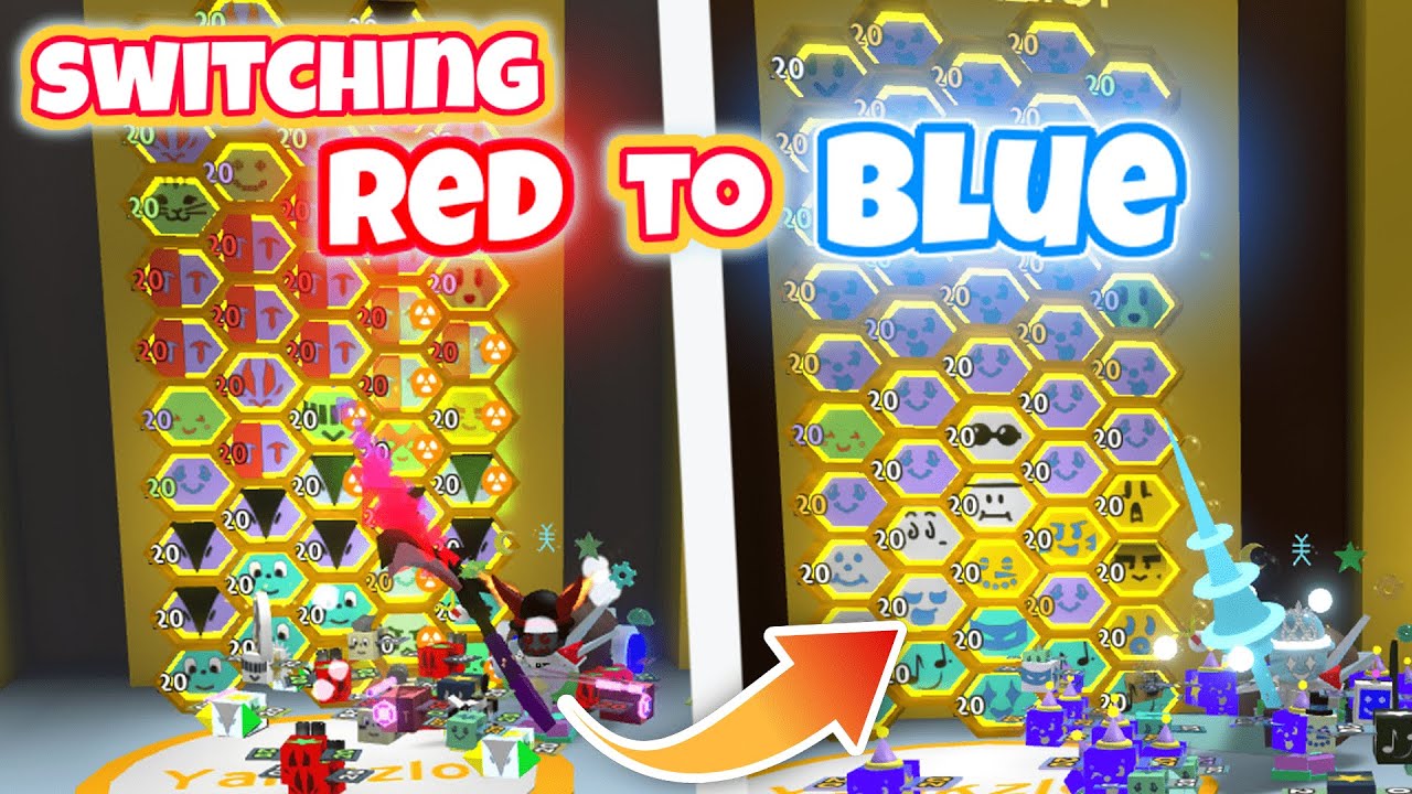 Switching Hive Colors in Bee Swarm Red to *BEST* Blue Hive! - YouTube