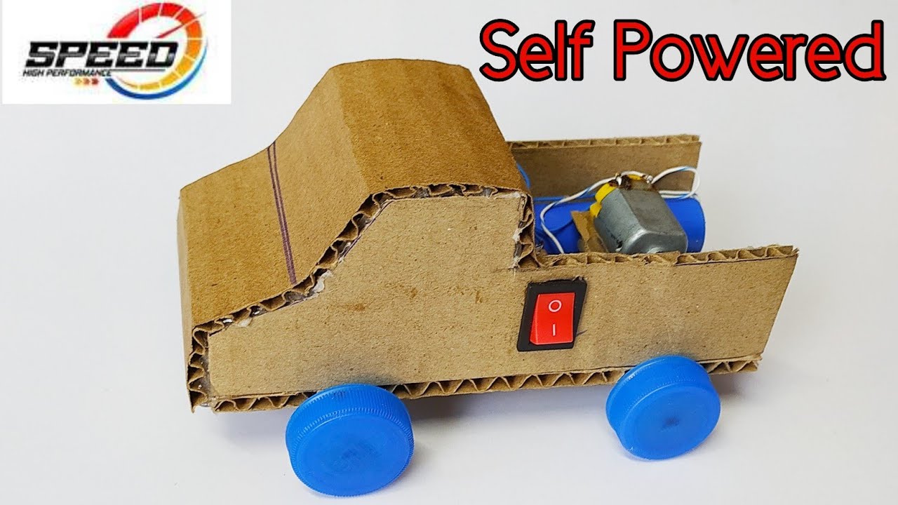 How to make self powered car from cardboard । Diy electric mini car ...