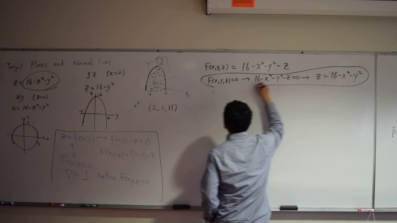 Tangent Planes and Normal Lines to a Surface - YouTube