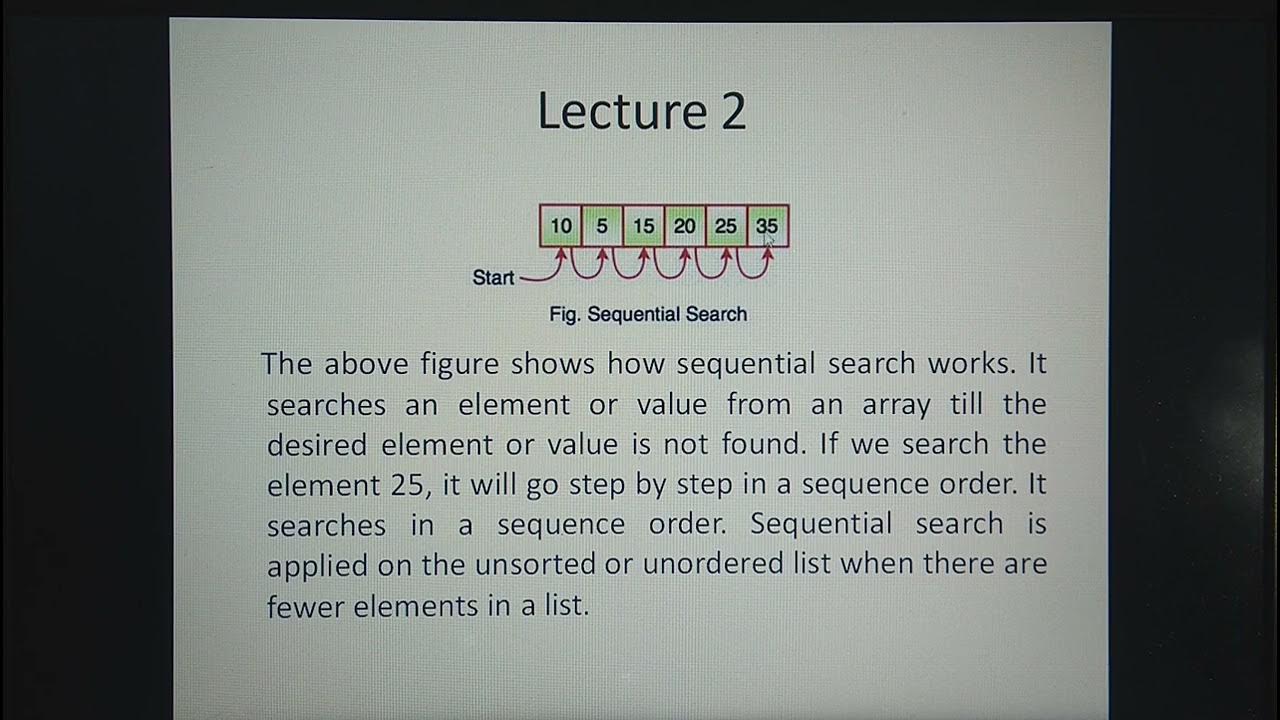 3 | Searching Algorithms | sequential search | Linear search | Example ...