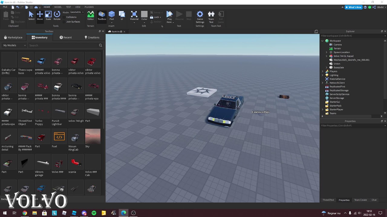 bygger bilar i roblox studio/SWE - YouTube