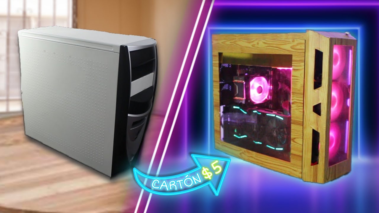 modificar gabinete ANTIGUO a GAMER con CARTÓN! | modding a pc viejo ...