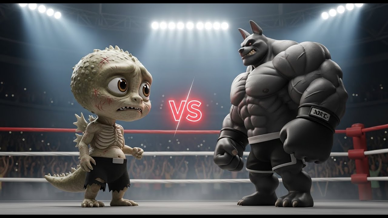 💔 Poor Skinny Baby Godzilla VS Muscle Dog 🥊💪 A Touching Love Story ️ ...