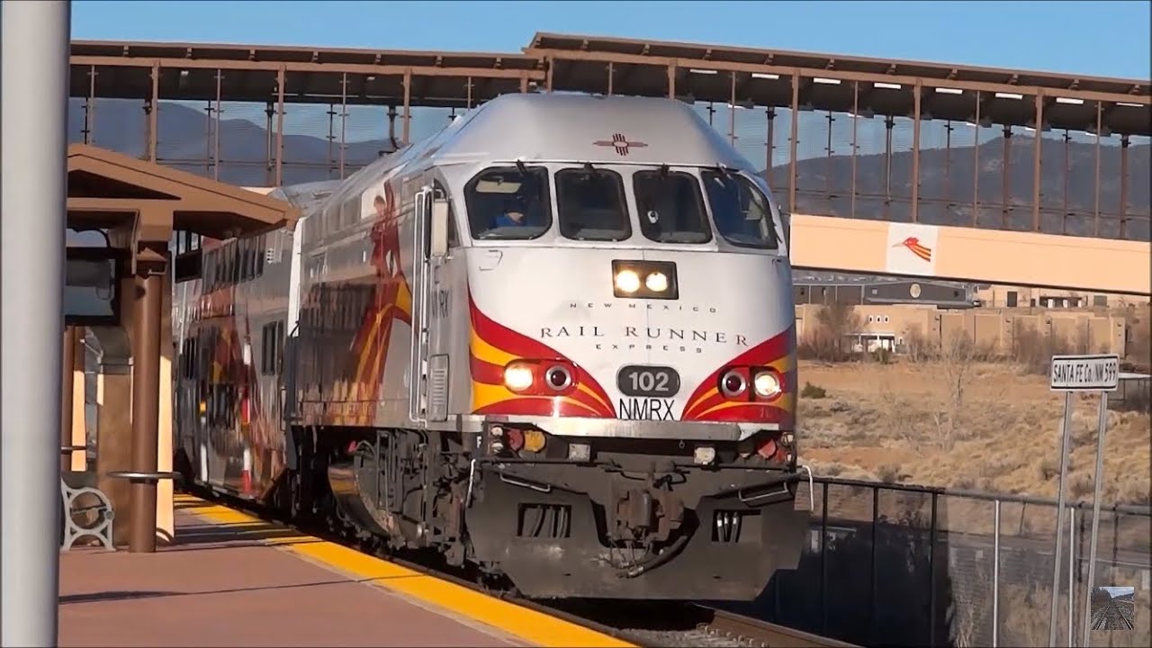 New Mexico Rail Runner trains at the NM 599 Station in Santa Fe NM ...