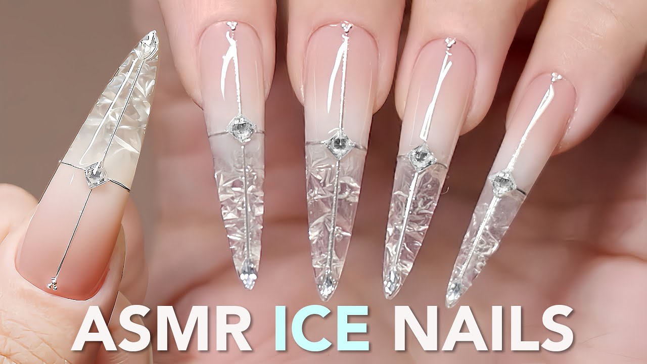 🧊 Crystal Ice Nails ASMR 🎧 | Step-by-Step Immersive Nail Art Tutorial 💆 ...
