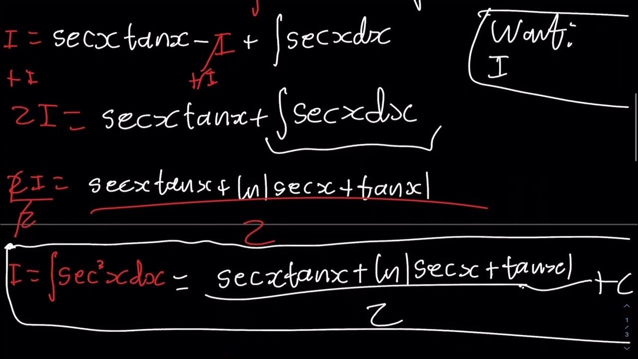 Integral Of Sec 3 X Youtube
