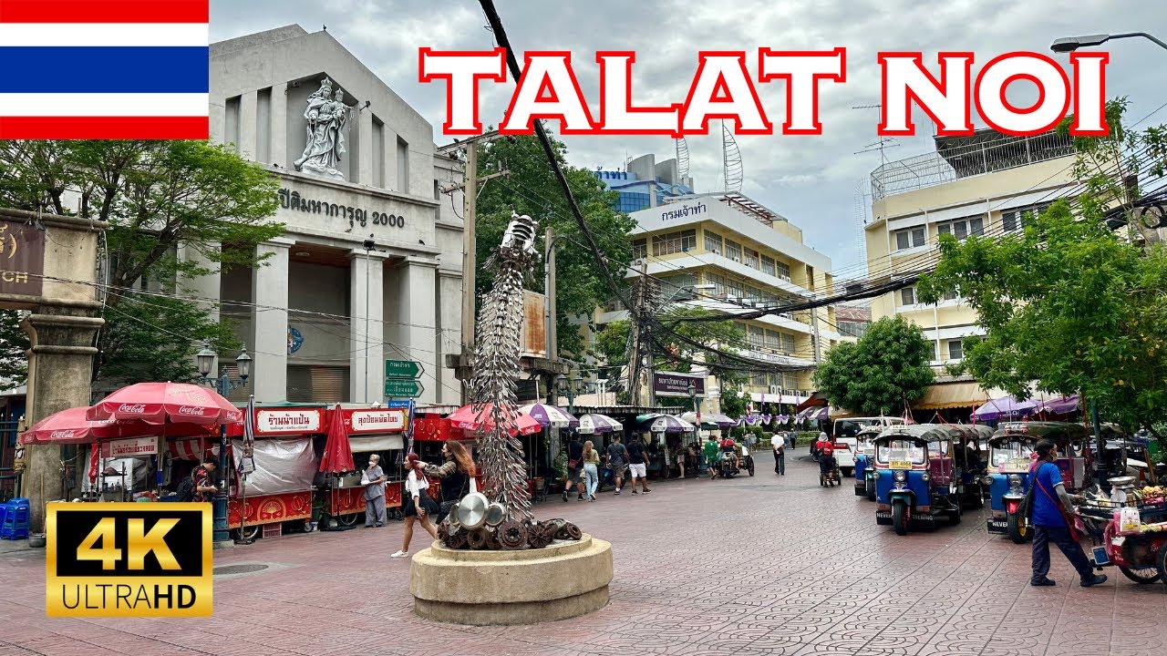 [4K] Talat Noi in Bangkok, Thailand 🇹🇭🐧 Art and Old District, Nonstop ...