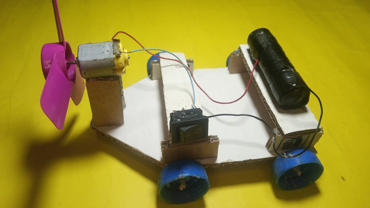 Mini amazing Cardboard fan car easy// how to make Cardboard fan car ...