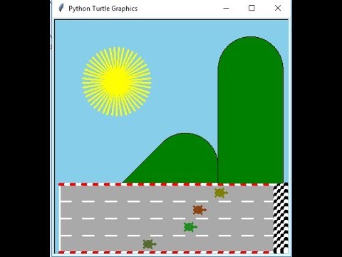 Instructions to store and run Racing Turtles program created in Python. - YouTube