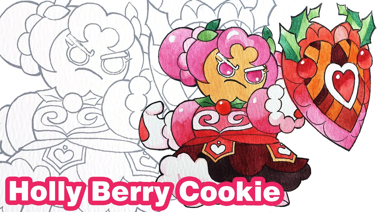 How to draw Holly Berry Cookie | Cookie Run Kingdom | Drawing Tutorial ...